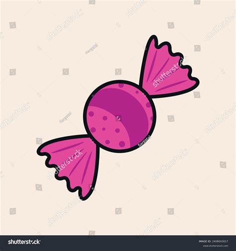 Cute Pinky Circular Candy Inside Wrapper Stock Vector Royalty Free 2408043017 Shutterstock