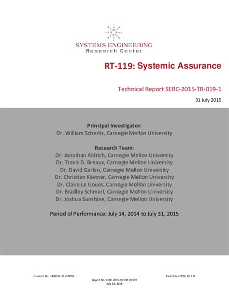 Pdf Systemic Assurance