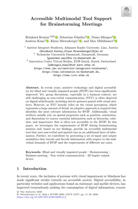 Pdf Accessible Multimodal Tool Support For Brainstorming Meetings