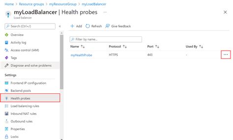 Azure Load Balancer の正常性プローブを管理する Azure Portal Microsoft Learn