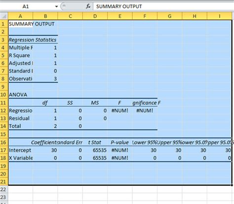 Excel 2010 Regression Analysis