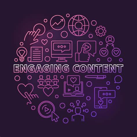 Engaging Content Vector Circular Colored Thin Line Illustration