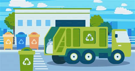 건물 앞에 주차된 녹색 쓰레기 수거차 벡터 Unsplash의 재순환시키다 이미지