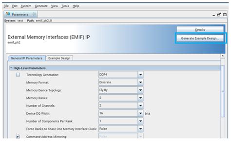2 4 Generating The Synthesizable Emif Design Example