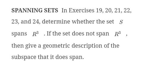 Solved Spanning Sets In Exercises 19 20 21 22 23 And