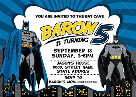 Printable Batman Birthday Invitation Templates Batman Invitations