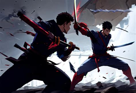 Anime Guys Fighting With Swords