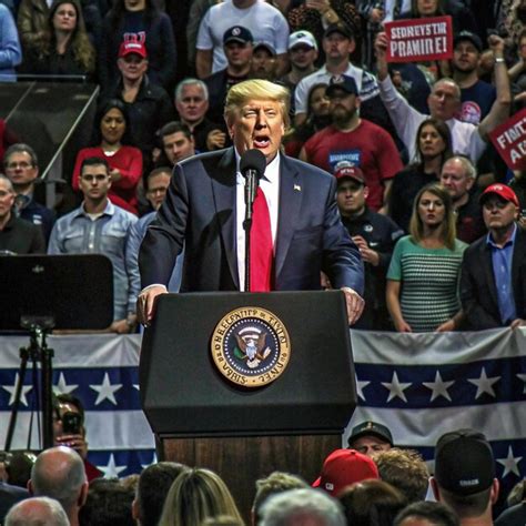 A Man Giving A Speech At A Campaign Rally Premium Ai Generated Image