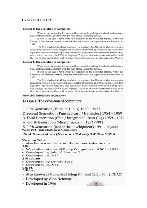 UGRD ITE Computing Fundamentals Living In The IT Era LIVING IN THE IT ERA Week Number