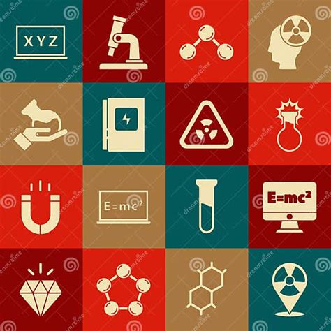 Set Radioactive In Location Equation Solution Test Tube And Flask Molecule Electrical Panel