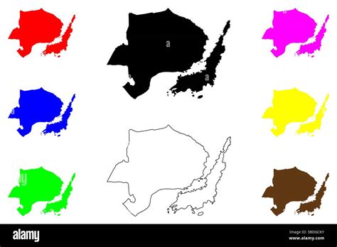 Bitung City Republic Of Indonesia Region Sulawesi Map Vector