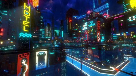赛博朋克 夜 雨 城市 霓虹灯 4k壁纸壁纸下载 壁纸汇