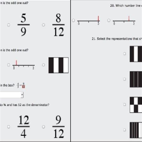 Extract From The Online Fractions Test English Version Undertaken By Download Scientific