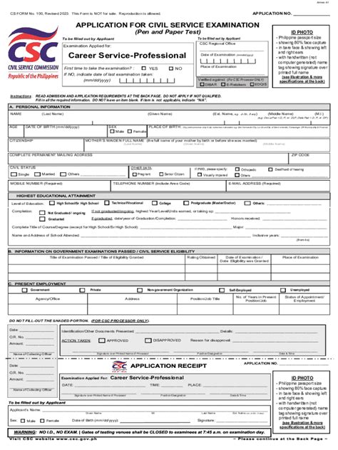 Csc Regional Office X Regional Examination Form Fill Out And Sign Printable Pdf Template