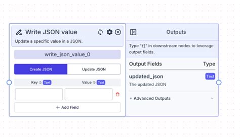 Write Json Value Node Vectorshift