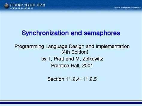 synchronization and semaphores programming language design and