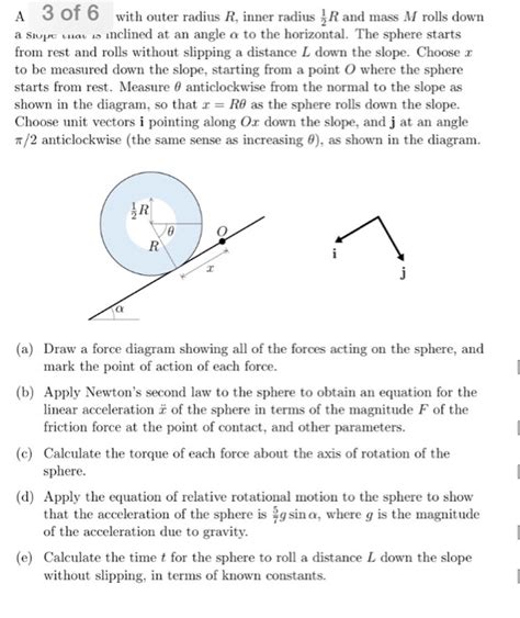 Solved A With Outer Radius R Inner Radius 1 2 R And Mass M Chegg Com
