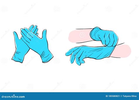 Medical Protective Gloves Isolated On A White Backgroundlatex Surgical