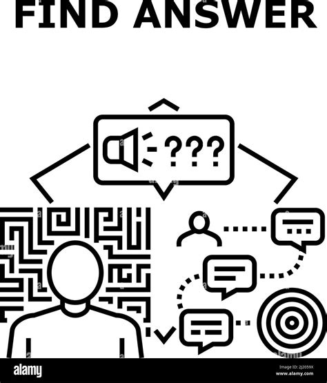 Find Answer Vector Concept Black Illustration Stock Vector Image And Art