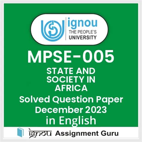 MPSE STATE AND SOCIETY IN AFRICA In English Solved Question Paper December Free