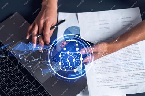 premium photo a woman programmer is typing a code on computer to protect a cyber security from