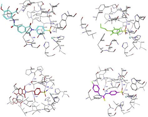 The Upper Panels Show The Three Dimensional 3d Binding Interactions
