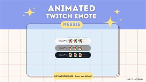 Animated  Cute Nessie Pop Emote For Twitch Streamers Discord Youtube Kawaii Apex