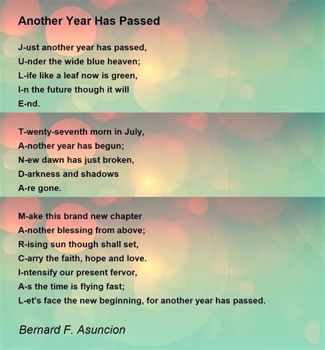 Another Year Has Gone By