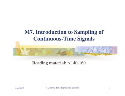 Pdf M7 Introduction To Sampling Of Continuous Time Signals Dokumen