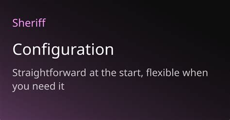 configuration sheriff