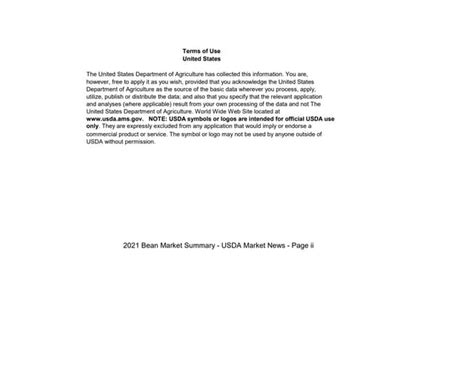 Usda Bean Market Pdf