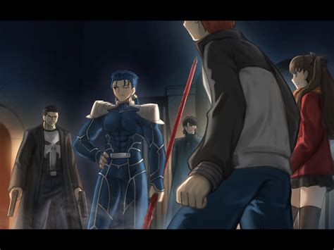Tohsaka Rin Emiya Shirou Cu Chulainn Kotomine Kirei And The