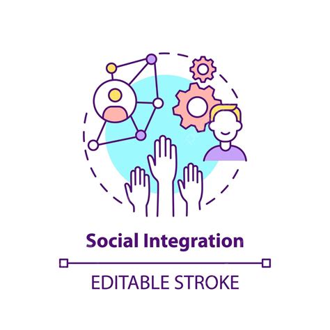 Social Integration Concept Icon Vector Round Lead Vector Vector Round