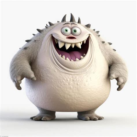 High Quality 3d Fat Monster Full Body Isolated Image Stock Illustration