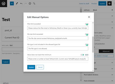 Advanced Form Validation FormBuilder