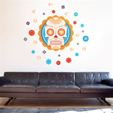 Sugar Skull And Diamonds Printed Wall Decals Graphics Stickers