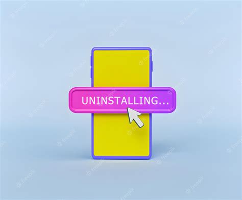 Premium Photo Cartoon Style Uninstalling Concept With A Smartphone