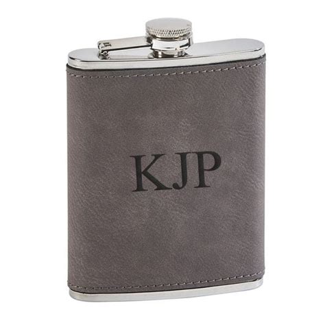 Leatherette Flask Gilsons Engraving And Elegant Ts