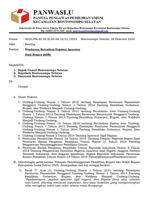 Himbauan Netralitas Asn 002 Pdf Ilmu Sosial