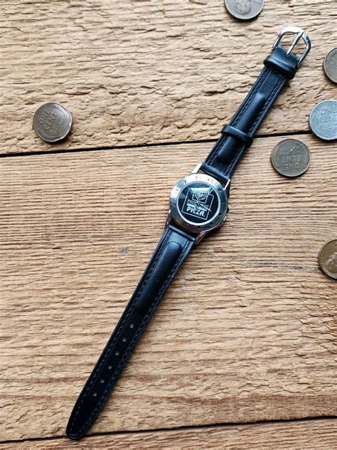 Vtg Piccadilly Circus Pizza Black On Black Leat… Gem