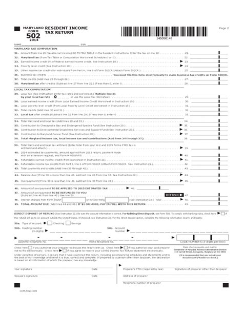 Resident Income Tax Return Maryland Free Download