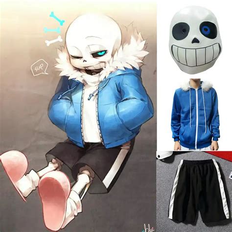 2019 Undertale Sans Cosplay Hoodies Cool Skeleton Cos Blue Coat