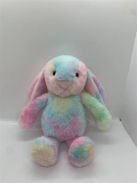 Tie Dye Bunny Rabbit Cute Plush Toys Recording And Repeating Talking