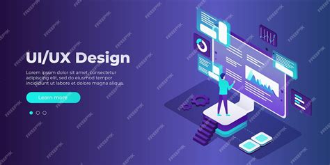 Premium Vector Uiux Design Concept Banner Vector Isometric Illustration Ui Concept For Your