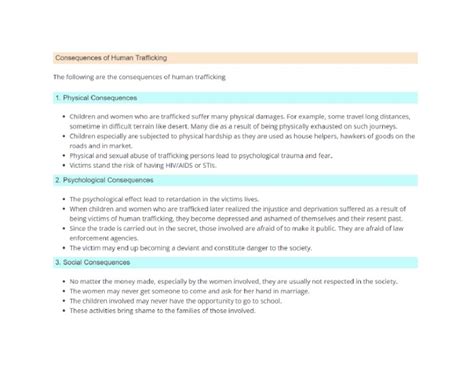 Consequences Of Human Trafficking Pdf