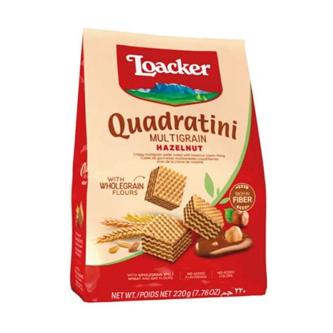 Loacker Quadratini Multigrain Hazelnut Biscuits Packaging Wafer