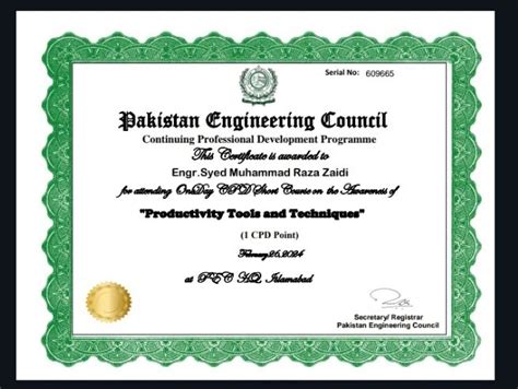 Syed Muhammad Raza Zaidi On Linkedin Pakistanengineeringcouncil