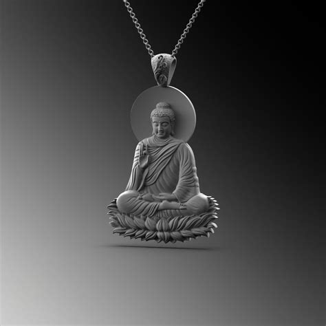 Abhayamudra Meditating Buddha Pendant Sterling Silver Meditating