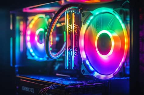 A Gaming Pc With Rgb Led Lights Assembled With Hardware Components