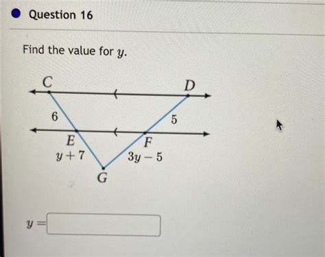 Solved Find The Value For Y Chegg